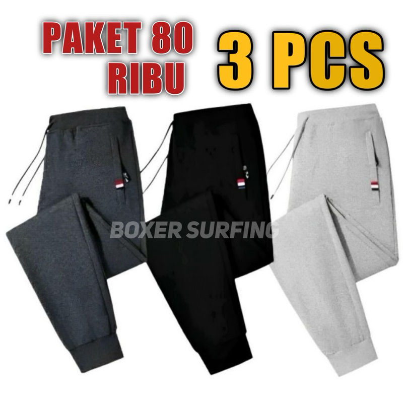 Jual PAKET 3 PCS Celana Jogger PRIA WANITA Celana Panjang Training trening Olahraga . COD ...
