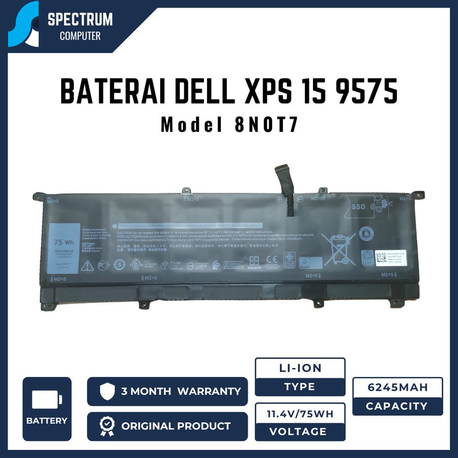 Jual Baterai DELL XPS 15 9575 P73F Precision 5530 2-in-1 8N0T7 | Shopee ...