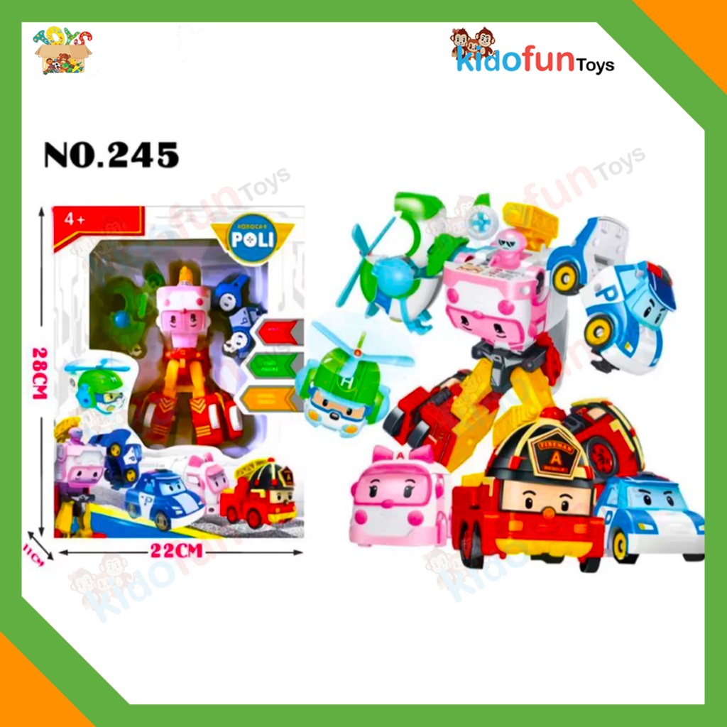 Jual Mainan Robot Robocar Poli Police Figure Deformation Robot to Car ...