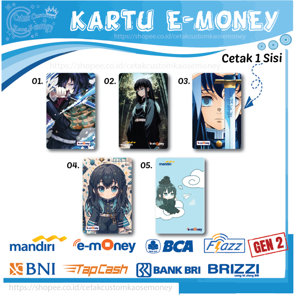 Jual KARTU E MONEY E TOLL KARTUN ANIME JEPANG DEMON SLAYER 01 EMONEY ...
