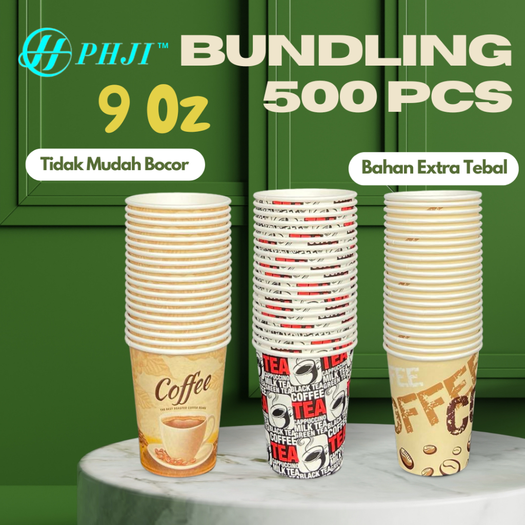 Jual 10 PACK [ 500 PCS ] PAPERCUP MINUMAN 9 OZ (278ML) MOTIF COFFE ...