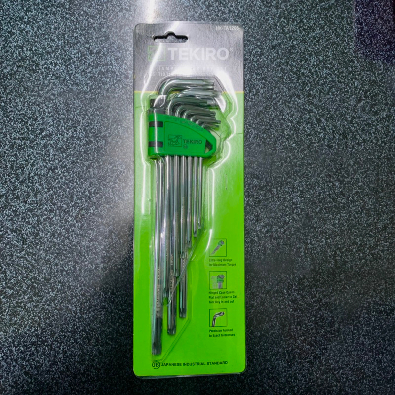 Jual Tekiro Kunci L bintang long Set 9 pcs..TORX key set original baru | Shopee Indonesia