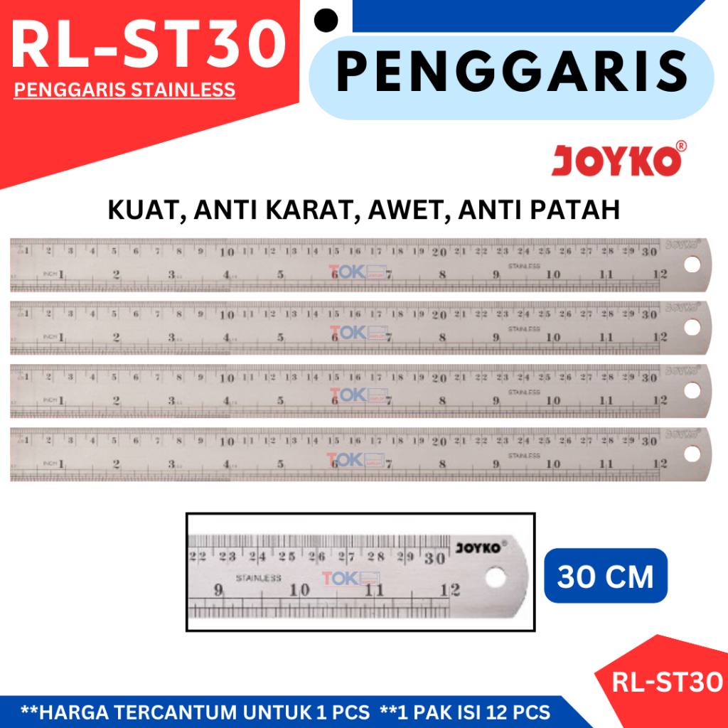 Jual Penggaris Besi JOYKO 30 CM RL-ST30 | Shopee Indonesia