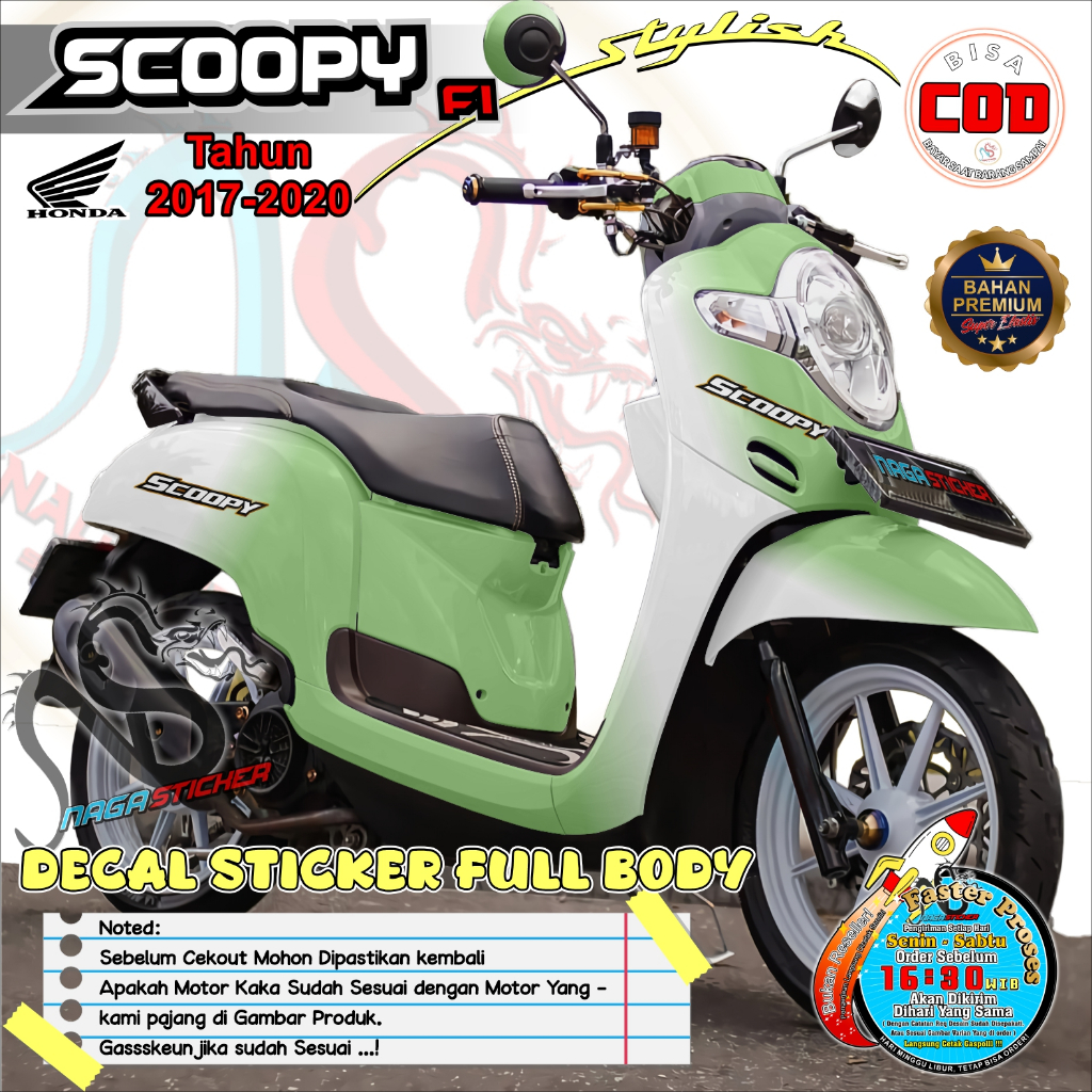 Jual Bisa COD Decal Sticker Full Body Honda Scoopy Stylish 2017-2020 ...