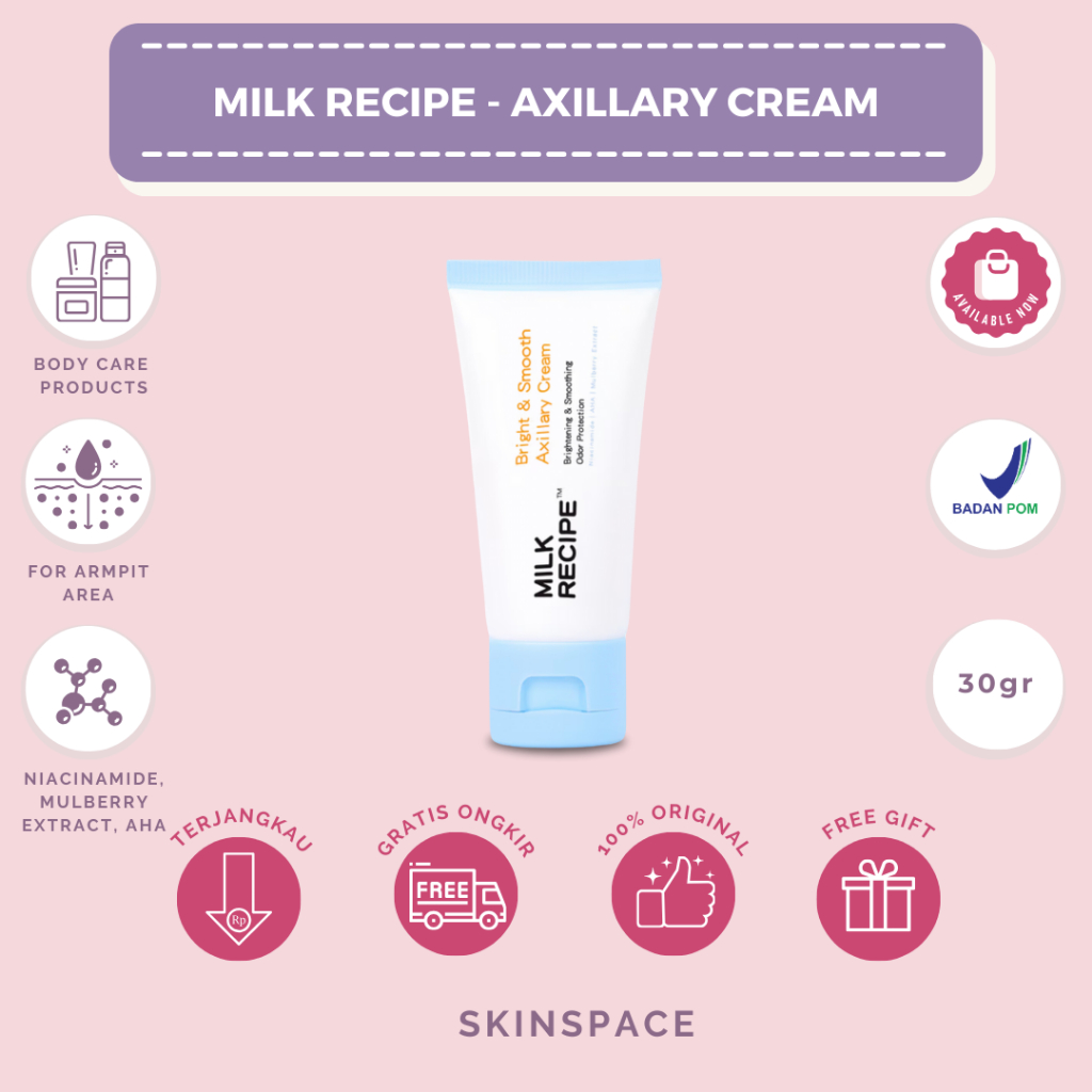 Jual MILK RECIPE Bright & Smooth Axillary Cream Brightening Cream ...