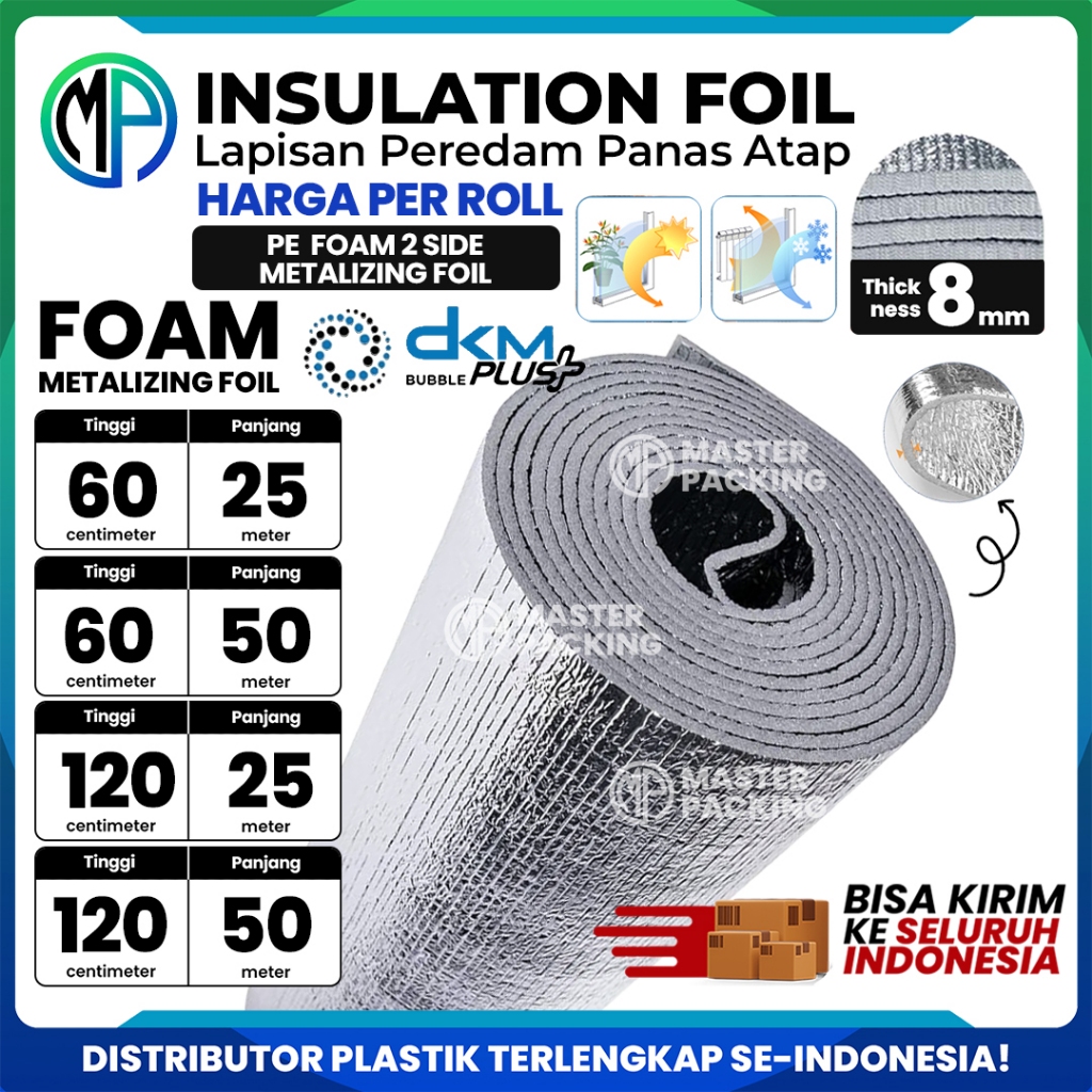 Jual Peredam Panas Atap PE Foam 8mm Insulation Foil Roll 120cm x ...