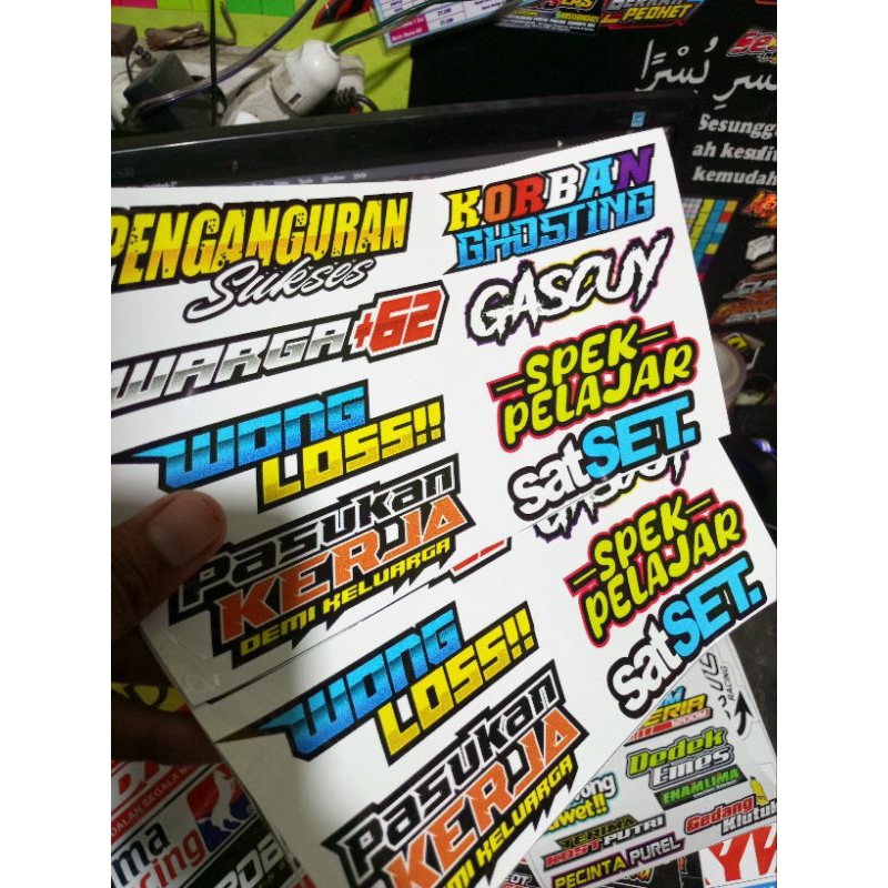 Jual stiker kata kata laptop hp tumbler minum-sticker kata kata racing -sticker satset ...