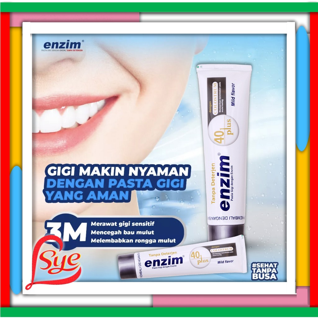 Jual Enzim Pasta Gigi 40 Plus | Odol Penyegar Mulut | Toothpaste ...
