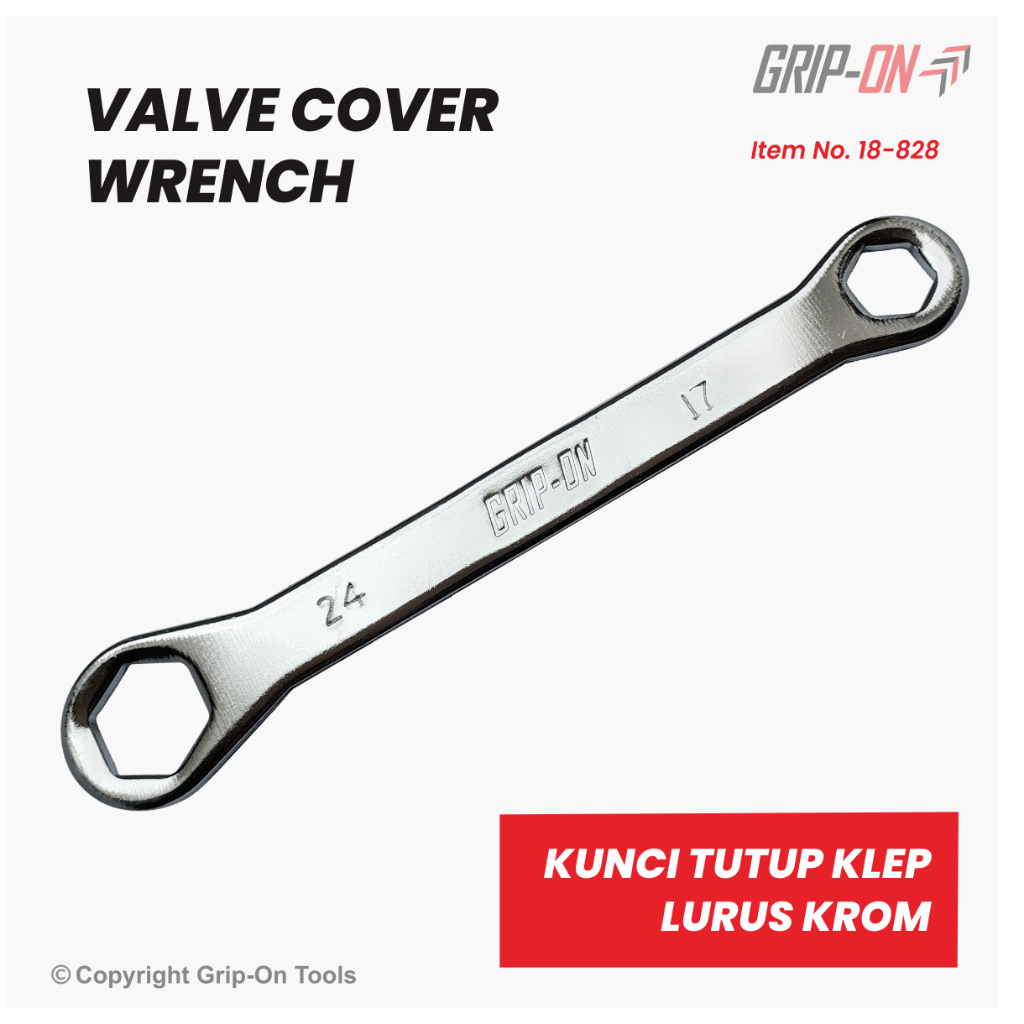 Jual Grip-On Valve Cover Wrench Kunci Tutup Klep Lurus Chrome 17x24 MM ...
