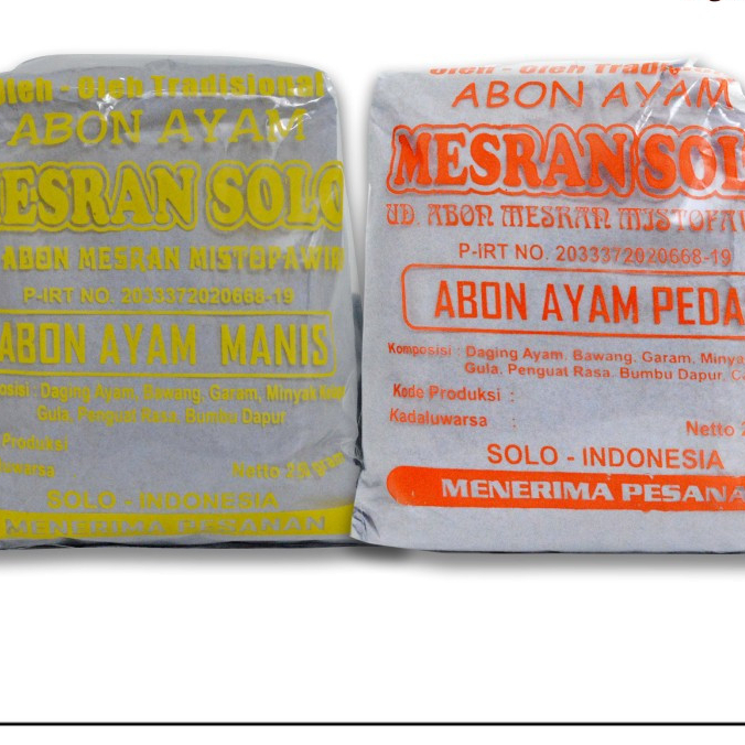 Jual Abon MESRAN daging ayam 250 gr OLEH tradisional khas SOLO gurih ...
