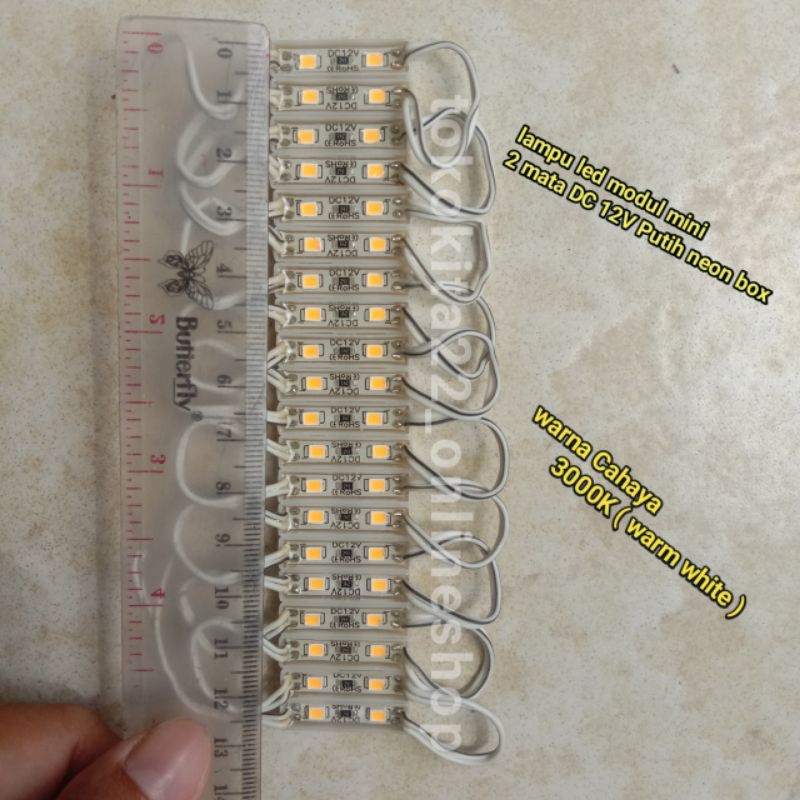 Jual lampu LED modul mini 2 mata DC 12V warm white neon box | Shopee Indonesia