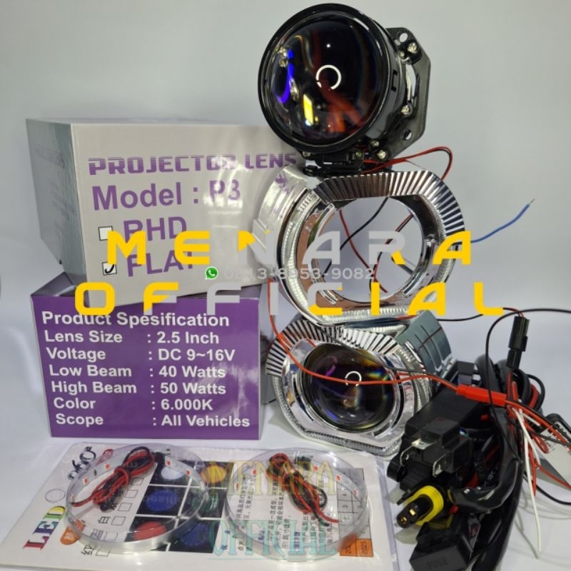 Jual paket biled vinyx p3 ukuran 2,5 inch 50 watt shroud bmw sport ...