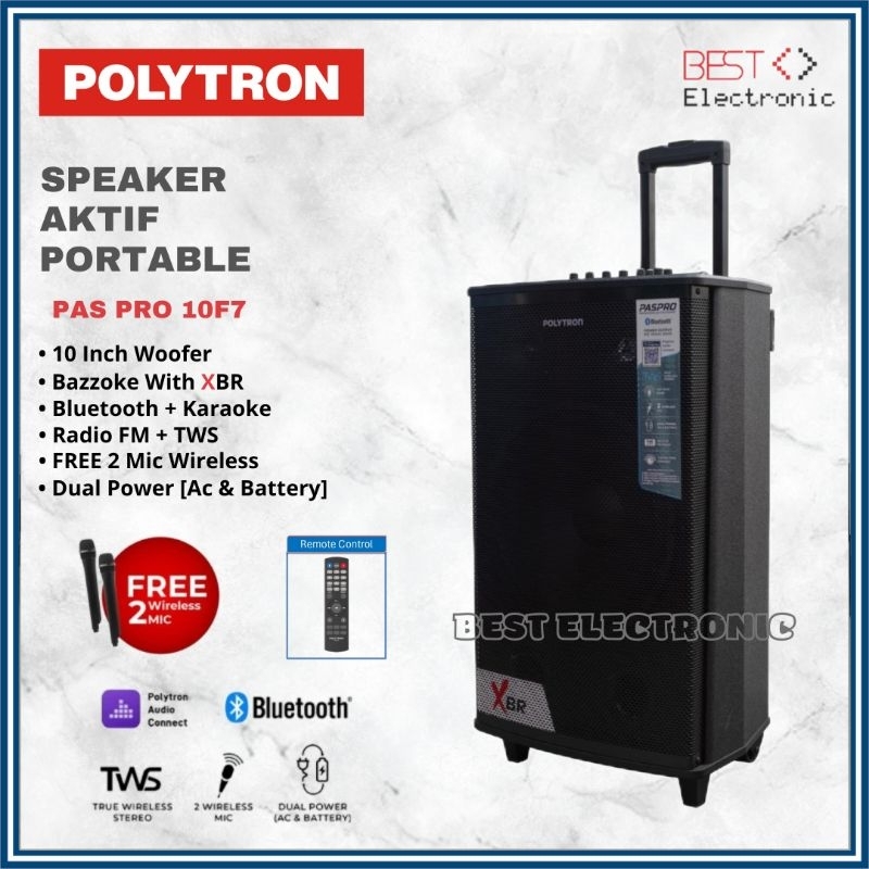 Jual SPEAKER AKTIF PORTABLE POLYTRON PAS PRO 10F7 PASPRO 10F7 PAS ...