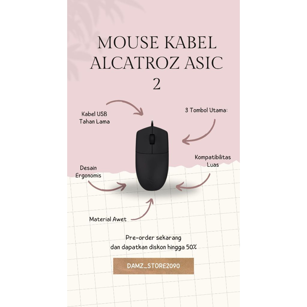 Jual Mouse Kabel Alcatroz Asic 2 Wired USB Mouse 1600 CPI | Ergonomic ...