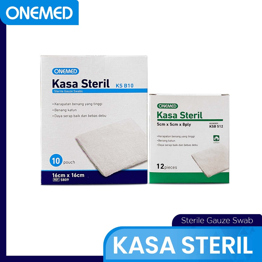 Jual ONEMED KASA STERIL 5x5CM BOX ISI 12 Pcs - KSB 512 | Shopee Indonesia