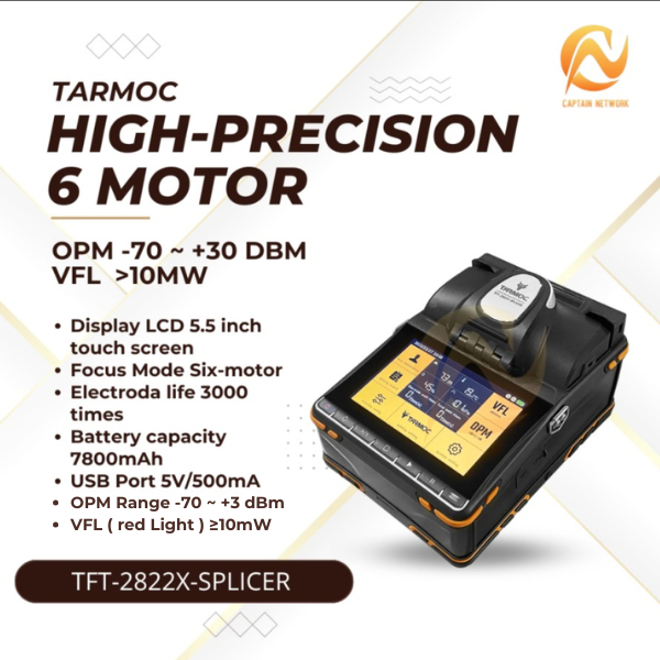 Jual Tarmoc TFT-2822X-SPLICER | 6 Motor Fiber Optic Fusion Splicer Alat ...