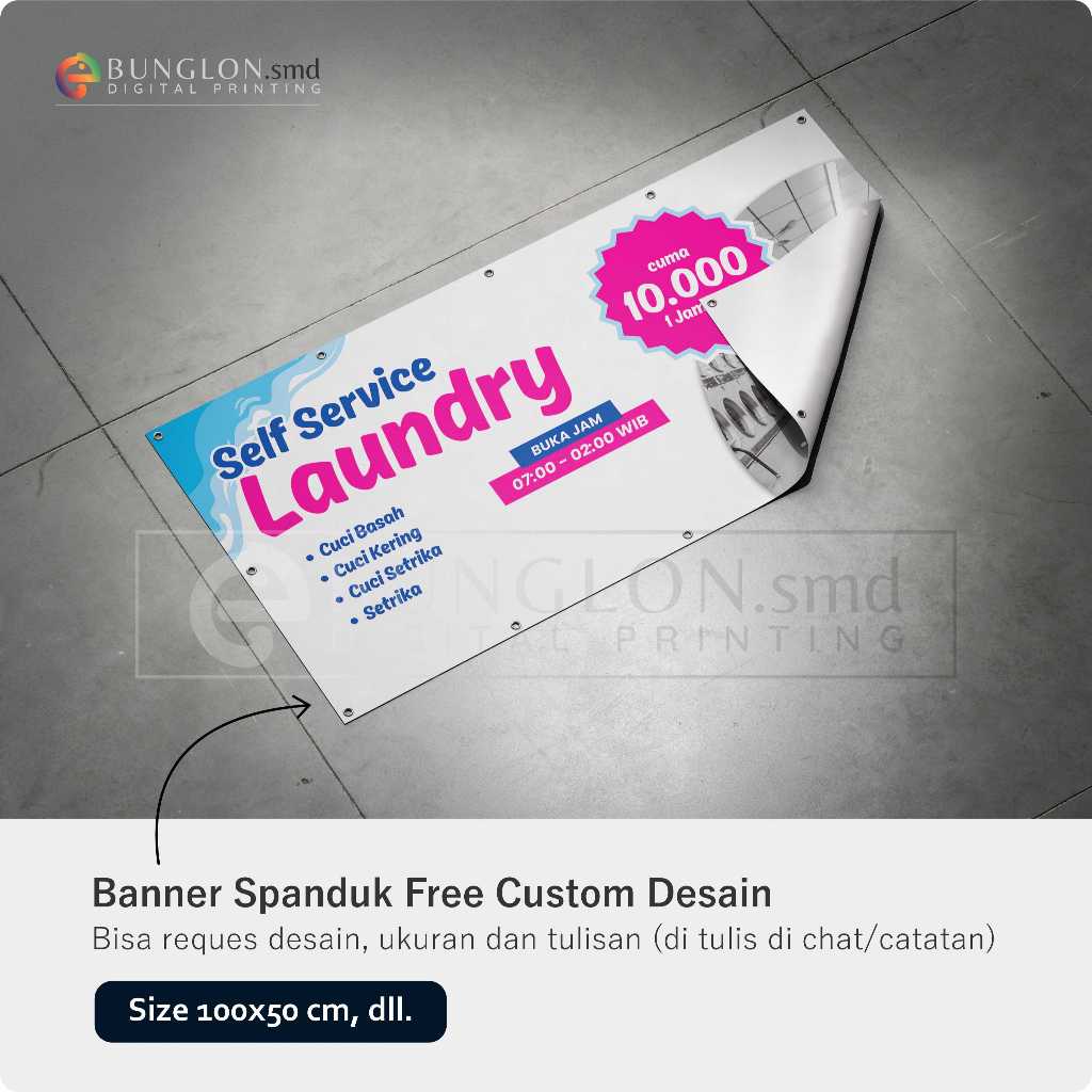 Jual PRINT CETAK SPANDUK BANNER TOKO LAUNDRY FREE DESAIN | Shopee Indonesia