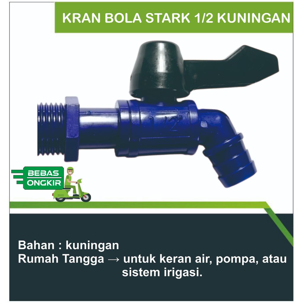 Jual kran bola kuningan 1/2 stark/kran air/keran air/kran kuningan ...