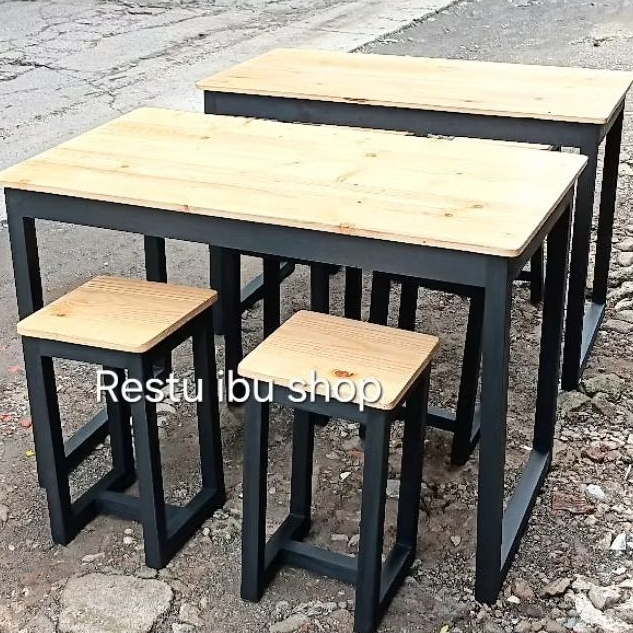 Jual set meja makan meja restoran 1meja+4bangku | Shopee Indonesia