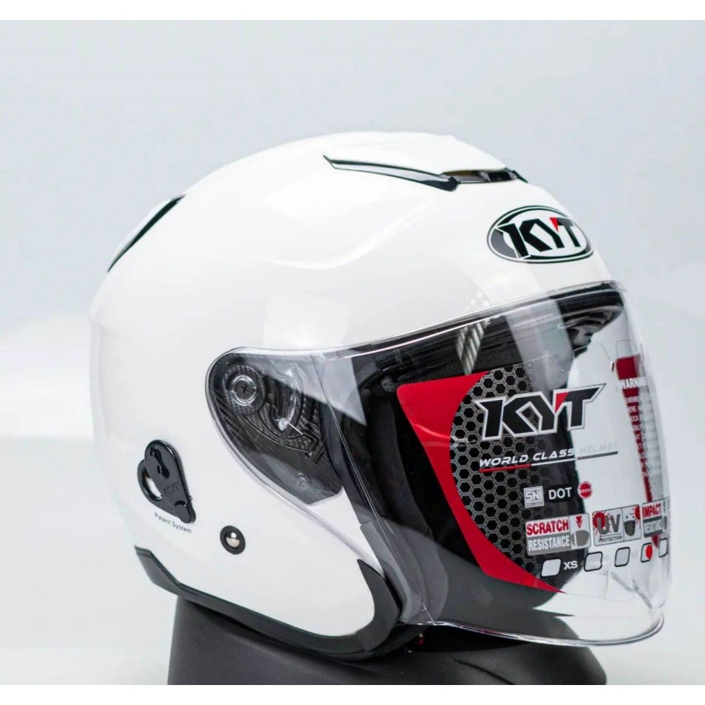 Jual HELM KYT KYOTO SOLID / WHITE GLOSSY / KYOTO HALF FACE SNI - Hitam ...