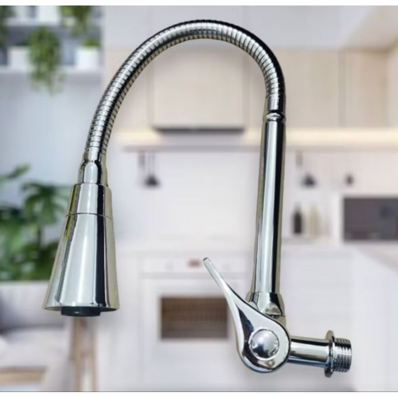 Jual KRAN ANGSA TEROMPET FLEKSIBEL 2 MODE TEMBOK KERAN STAINLESS DAPUR ...