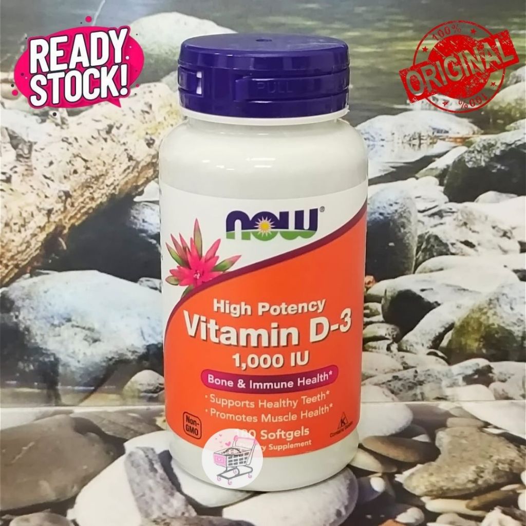 Jual (100% ORIGINAL) NOW - Vitamin D3 1000 IU High Potency (180 Softgels) | Shopee Indonesia