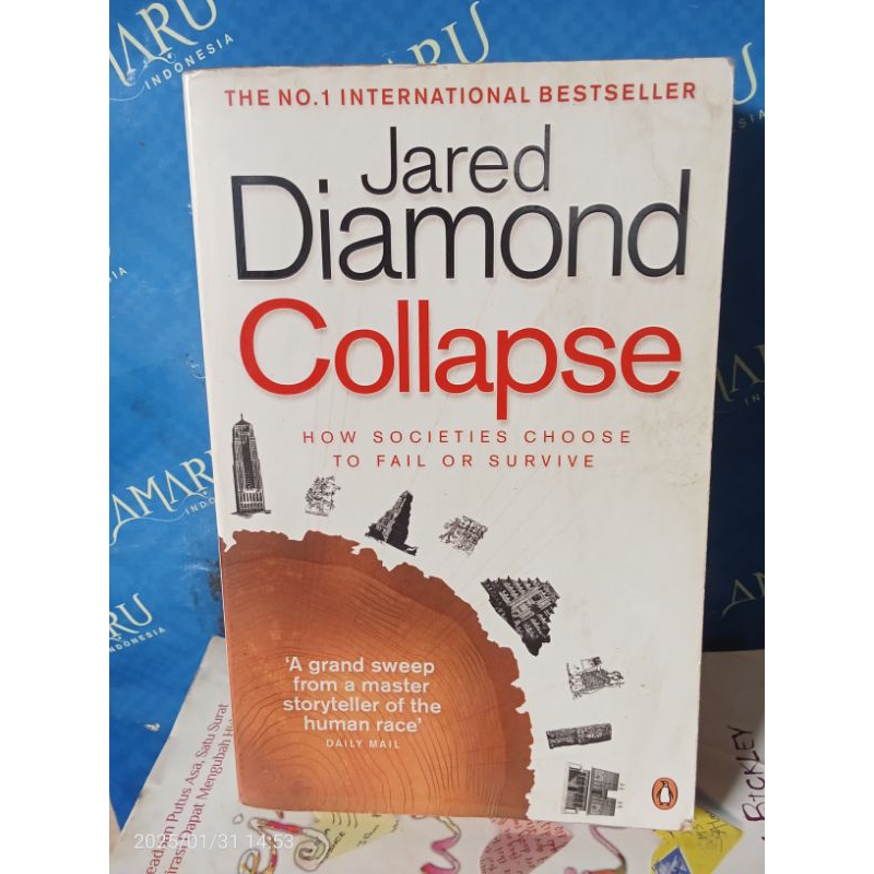 Jual ORIGINAL NOVEL IMPOR JARED DIAMOND COLLAPSE | Shopee Indonesia