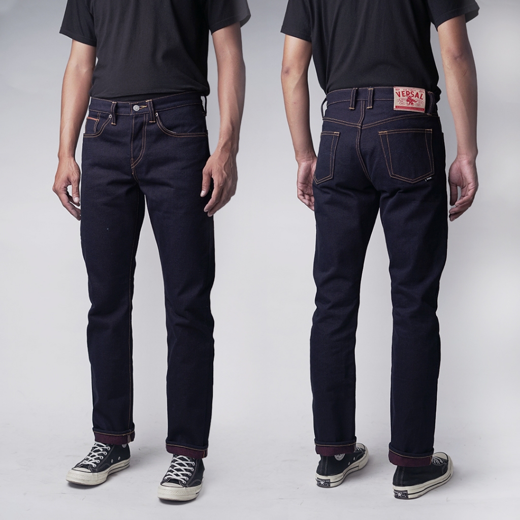 Jual Versal The Finest- FLAMEBORN 17oz Deep Indigo x Maroon Weft ...