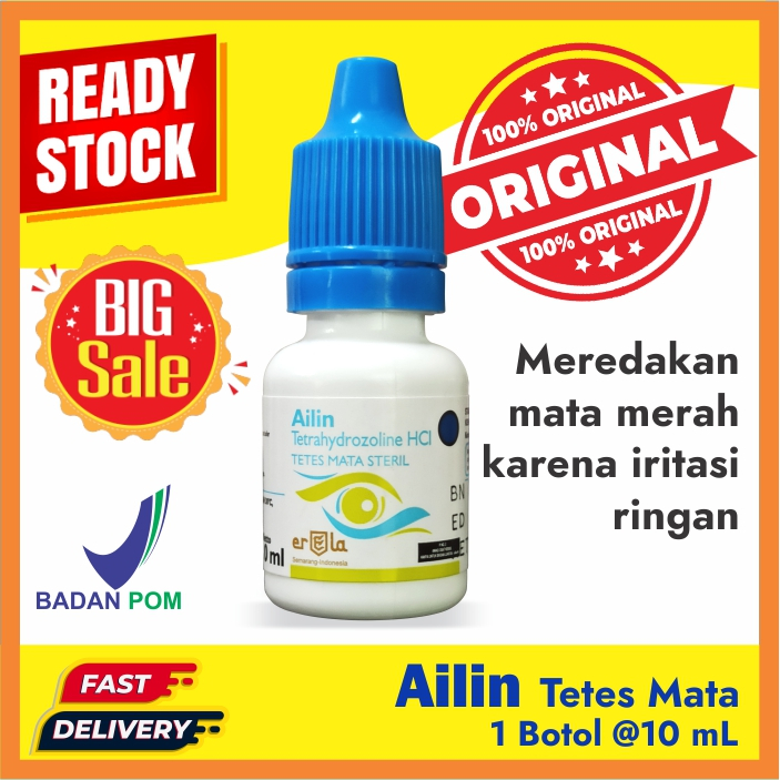 Jual Ailin Tetrahydrozoline HCl Tetes Mata - 1 Botol 10 ML | Shopee ...