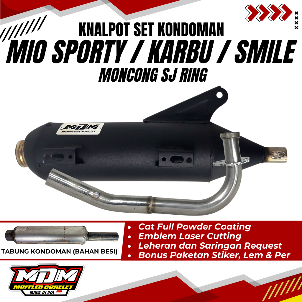 Jual MDM RACING MUFFLER Kenalpot Kondoman Mio karbu / Mio Sporty Leher ...