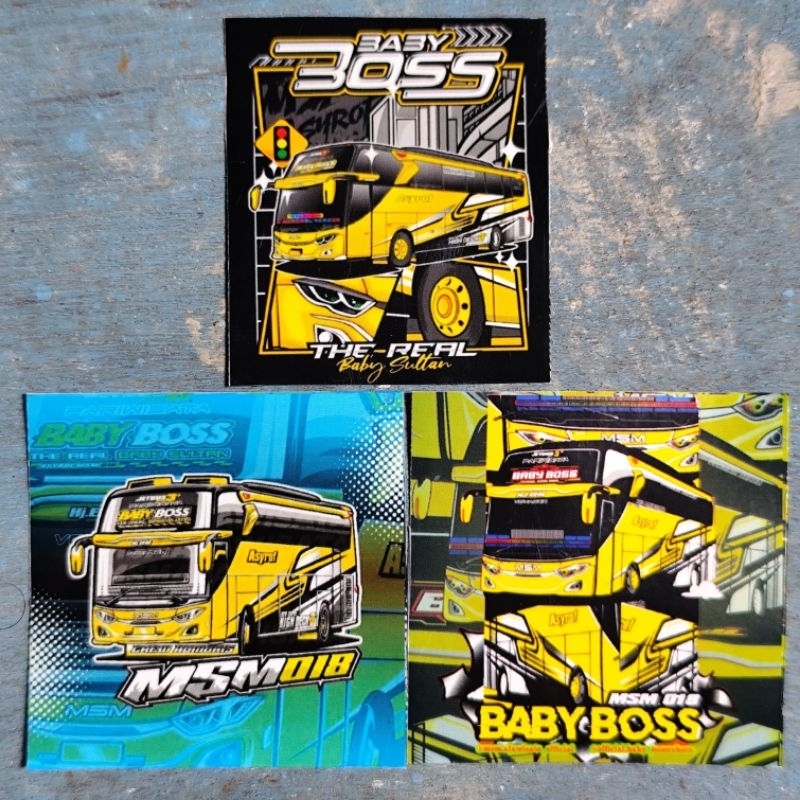 Jual STIKER BUS MSM ASYROF BABY BOSS ISI 3 STIKER | Shopee Indonesia