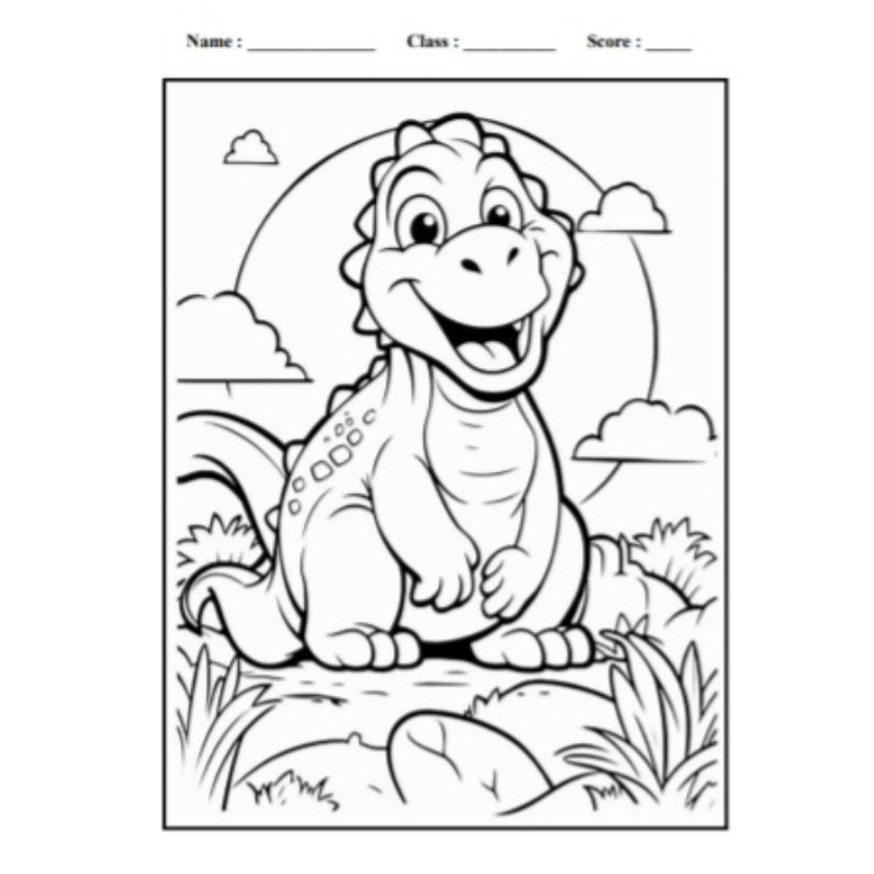 Jual Gambar mewarnai anak-anak, Sketsa Dino. (Random) isi 30 Lembar ...