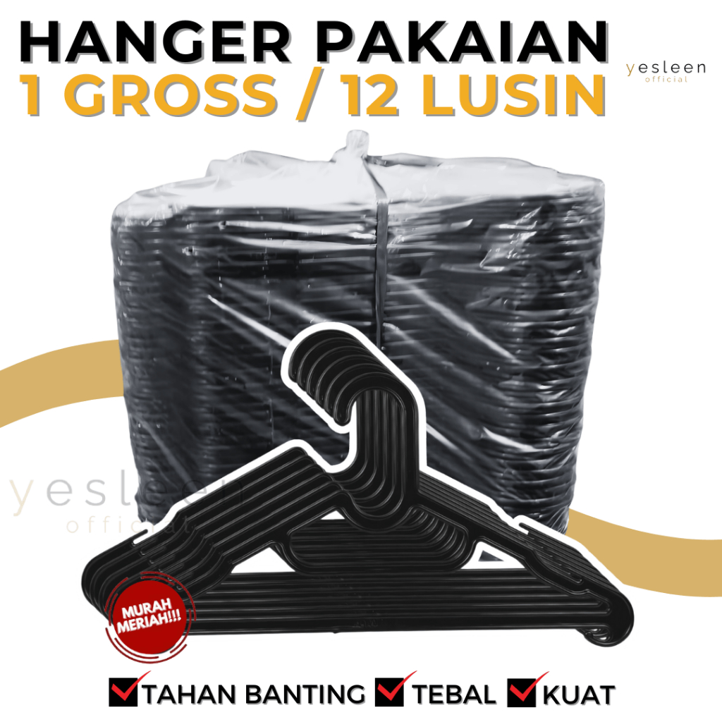 Jual [1 GROSS] Hanger Baju Plastik Gantungan Baju Dan Celana Pakaian ...