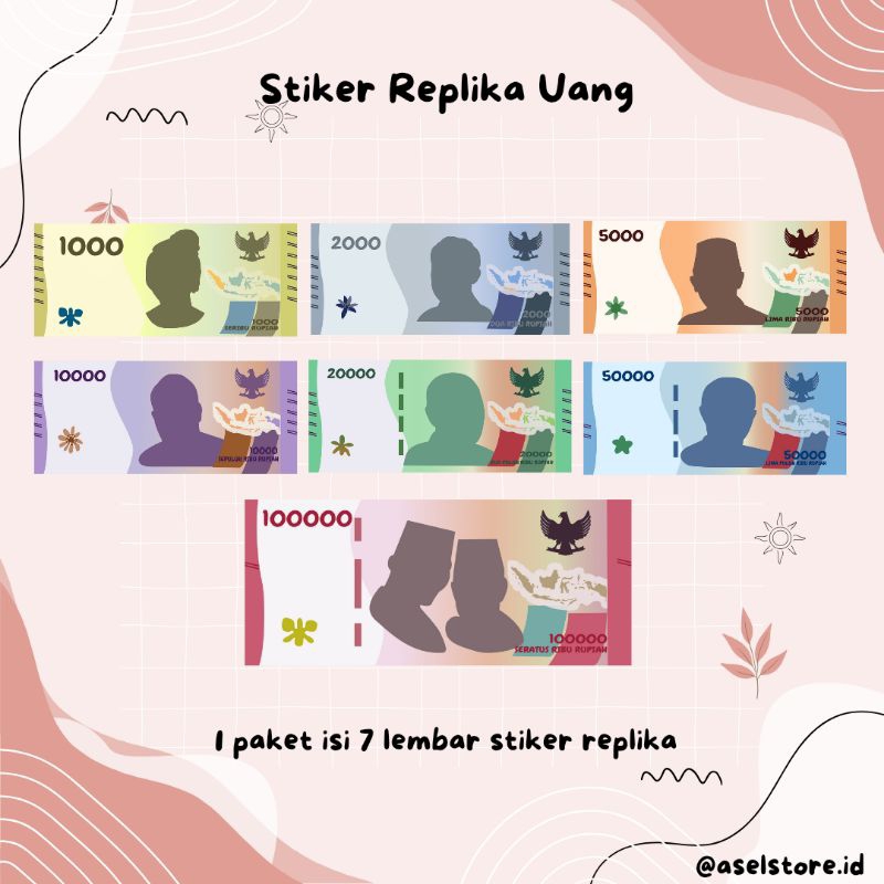 Jual Stiker Uang Replika (Dapat 7 Stiker) | Stiker Budgeting Keuangan ...