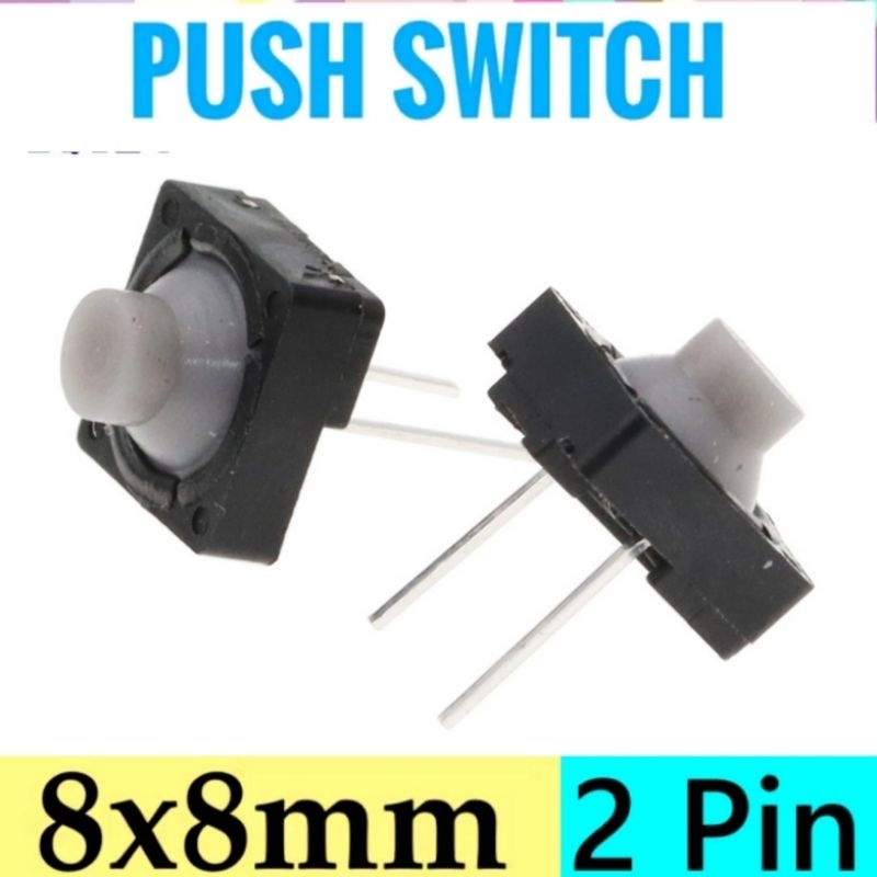 Jual Saklar Silent Push Button 2 Pin 4 Pin 8x8x5.5mm Silicone Rubber Karet Grey | Shopee Indonesia