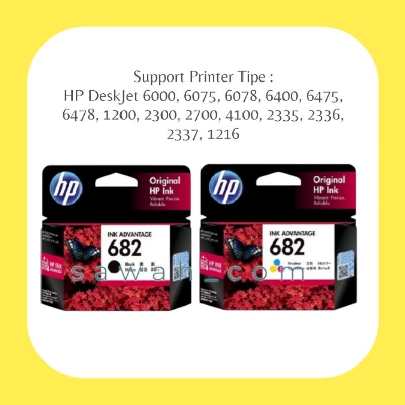 Jual 1SET TINTA HP CARTRIDGE 682 ORIGINAL BLACK AND COLOUR | Shopee ...