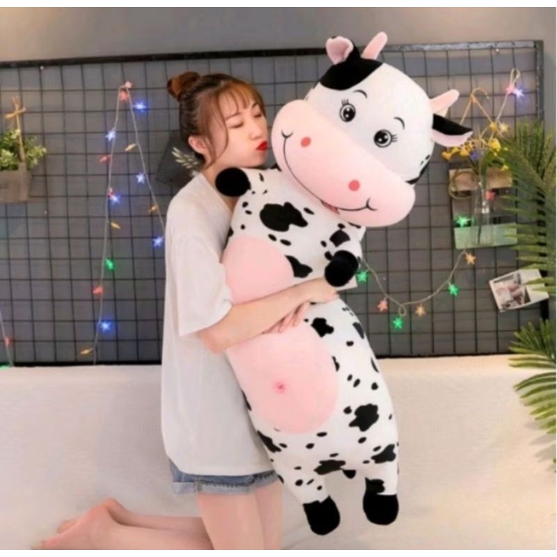Jual Boneka guling sapi halus lembut mewah kado ultah 80cm | Shopee ...