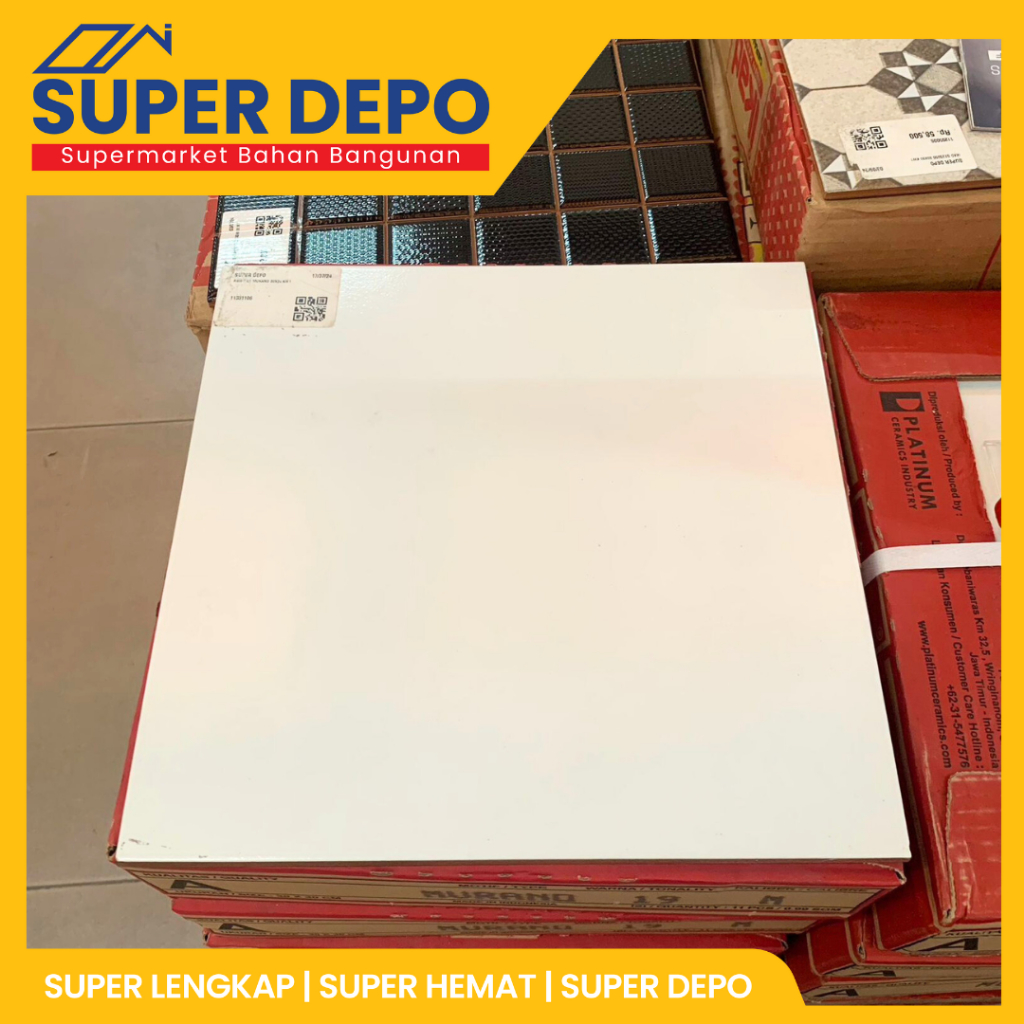 Jual KERAMIK LANTAI ASIA TILE 30X30 CM - MURANO GLOSSY PUTIH POLOS ...