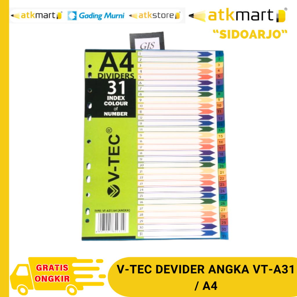 Jual VTEC DEVIDER ANGKA PEMBATAS BINDER VT-A31 / A4 | Shopee Indonesia