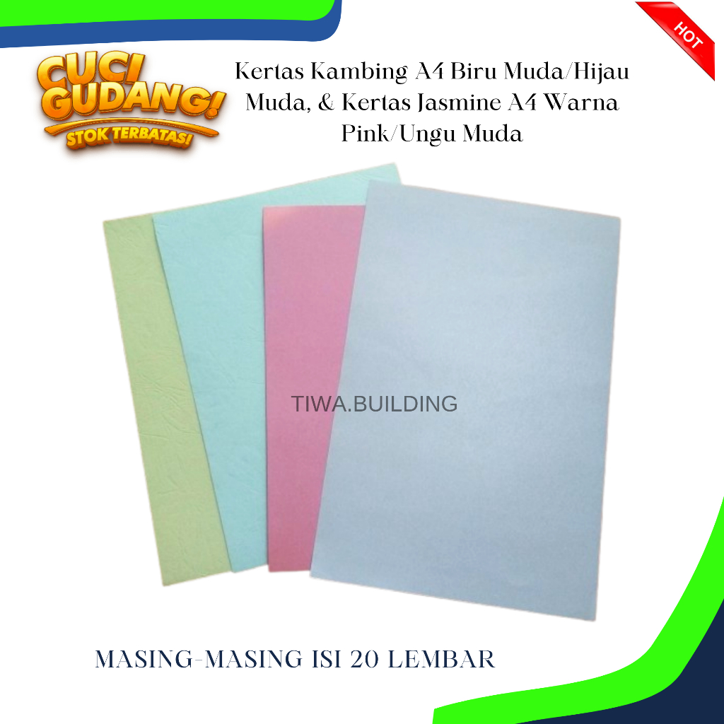 Jual SOFT PASTEL COLLECTION : KERTAS KAMBING A4 BIRU MUDA/HIJAU MUDA ...