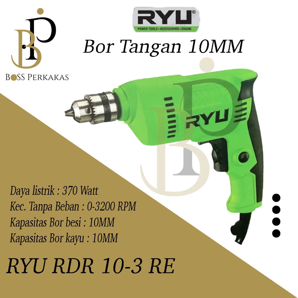 Jual Mesin Bor 10mm Ryu / Mesin Bor Tangan 10mm Ryu RDR 10-3RE | Shopee ...