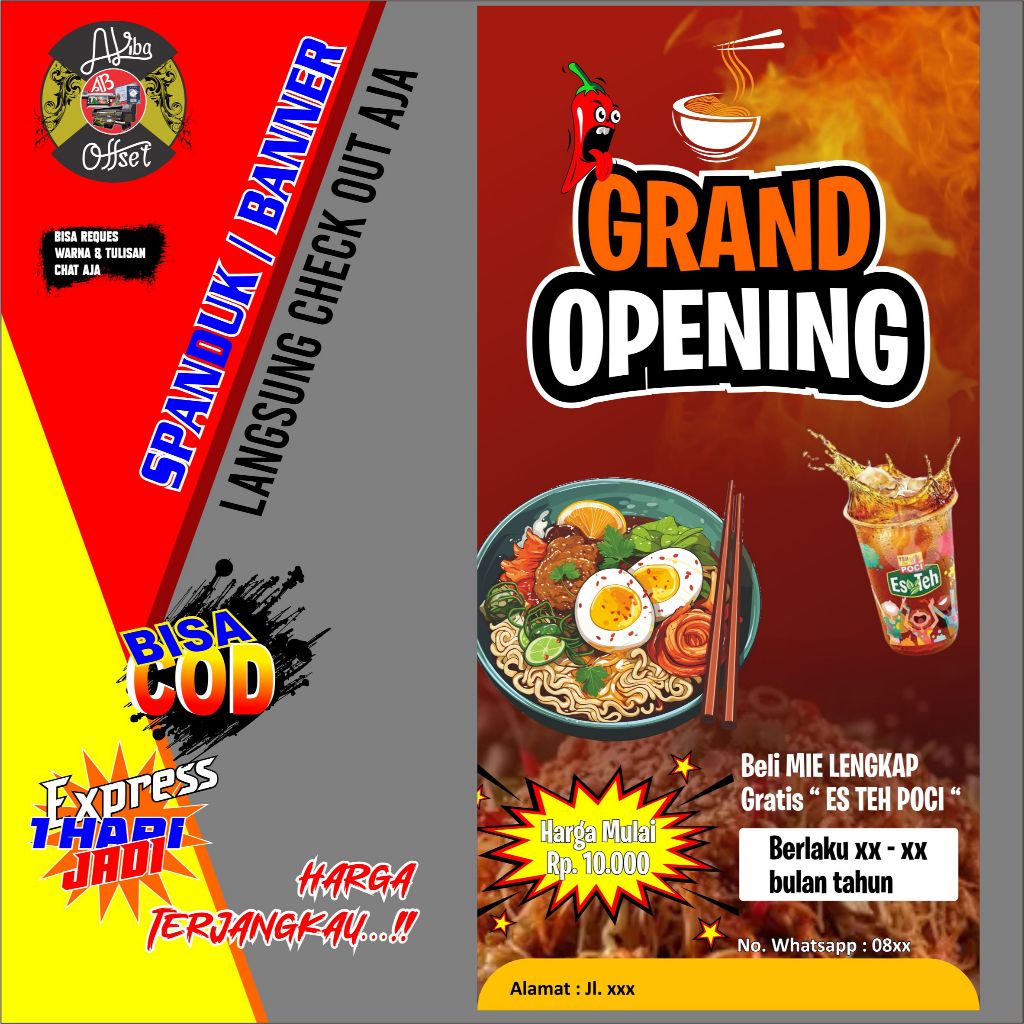 Jual SPANDUK BANNER GRAND OPENING | Shopee Indonesia
