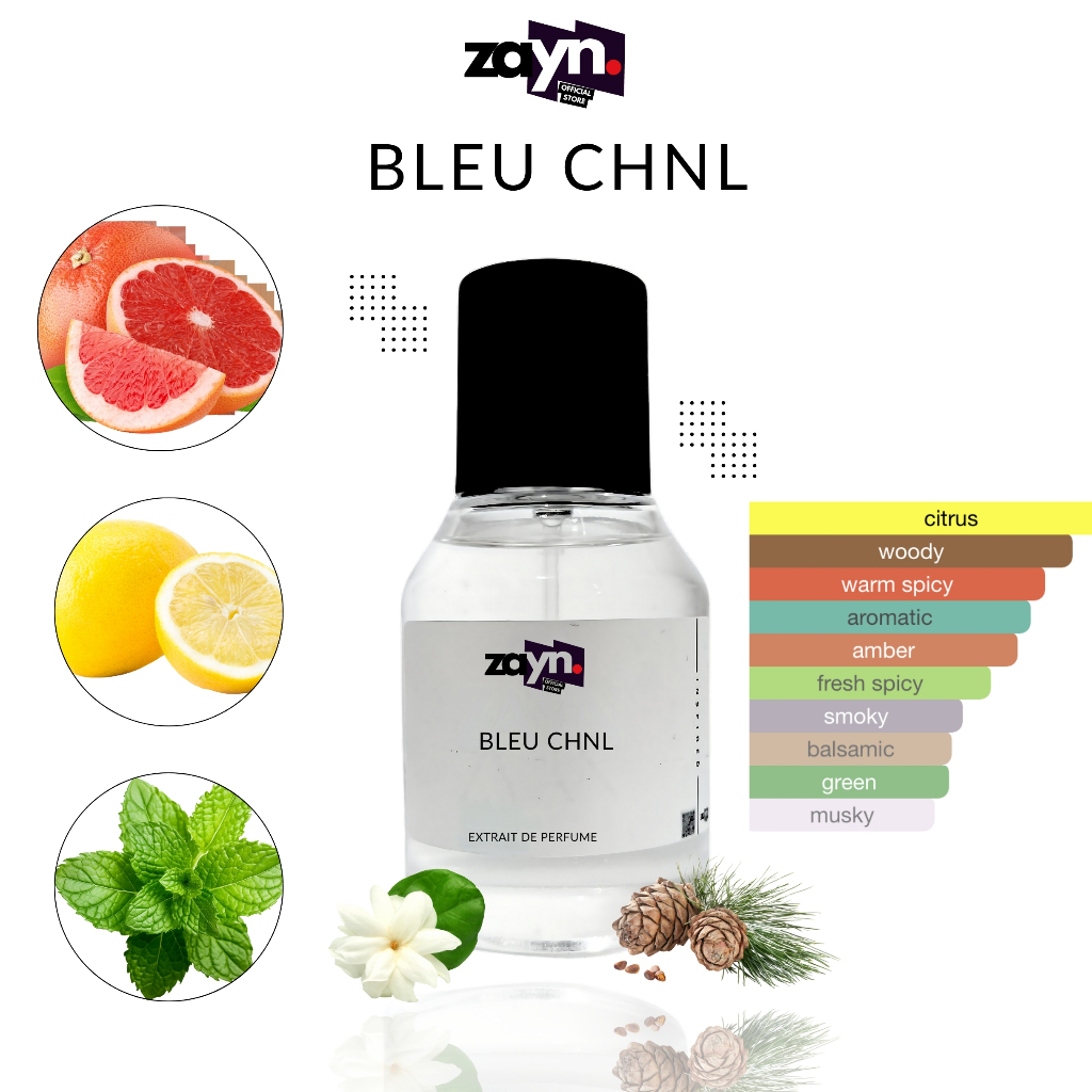 Jual BLEU CHNL Inspired by Zayn Parfum Pria 35ml Aroma Citrus Woody ...