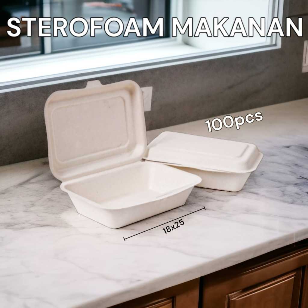 Jual [100pcs] Styrofoam Makanan 1 bal Sterofoam Nasi Sekat Foam Bubur ...
