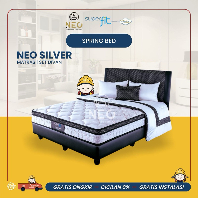 Jual NEO - SPRINGBED COMFORTA SUPERFIT NEO SILVER FULLSET KASUR AJA ...