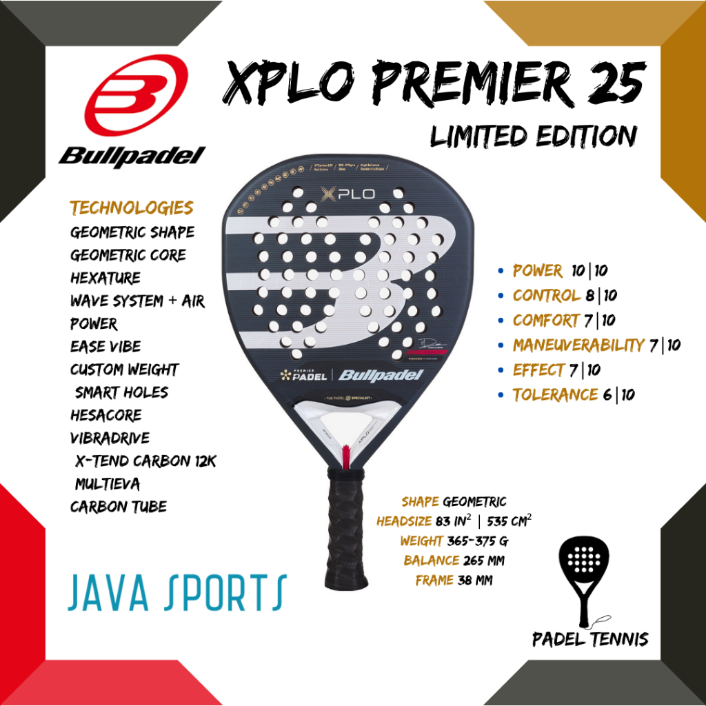 Jual Raket Padel Tenis Bullpadel XPLO 25 Premier Limited Edition ...