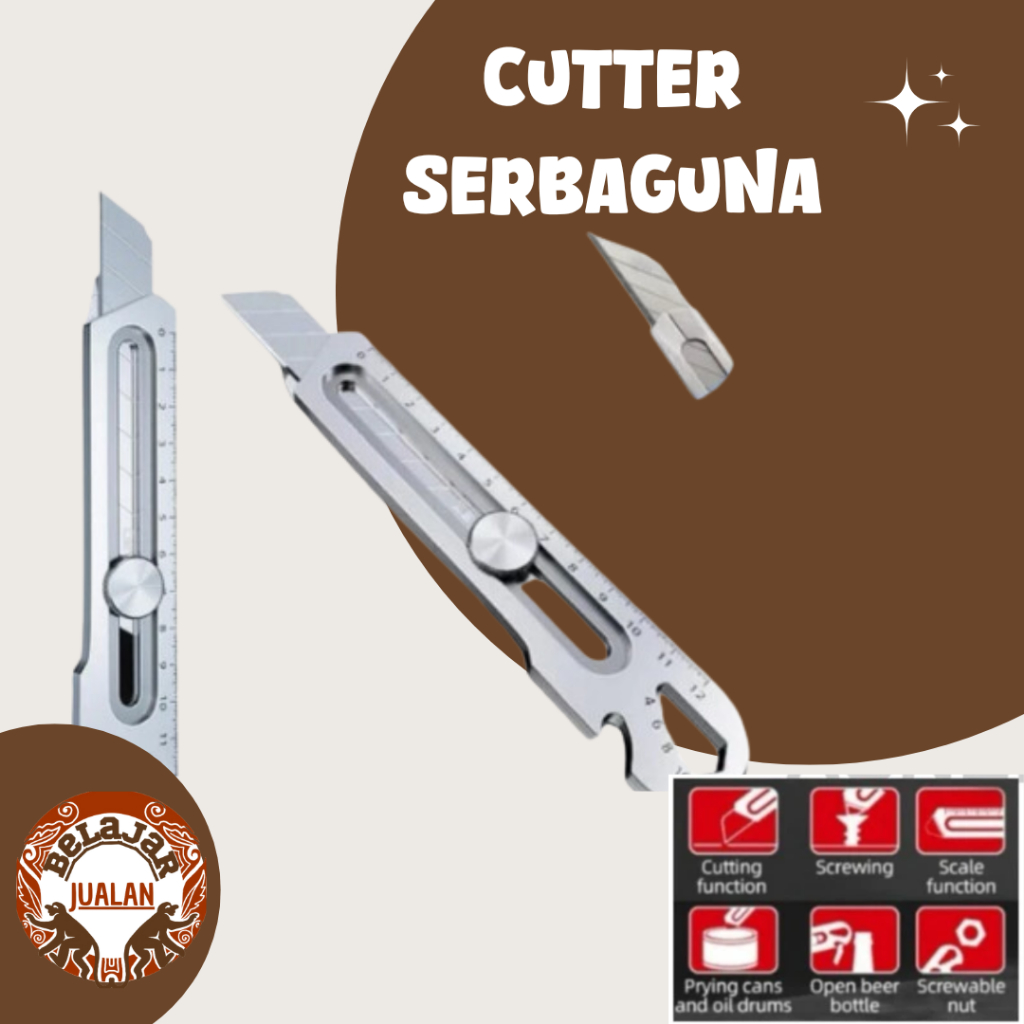 Jual Cutter Tajam Besar Cutter Stainless + Refill (Isi Ulang) Anti ...