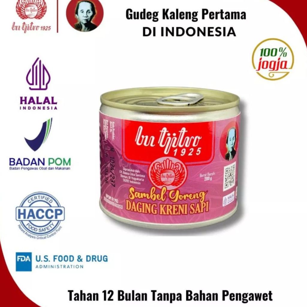 Jual SAMBAL GORENG DAGING KRENI bu tjitro 1925/ sambal enak/gudeg ...