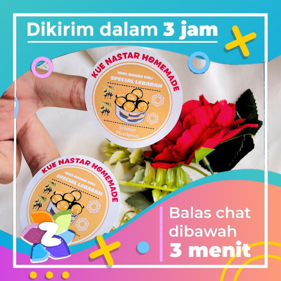 Jual 5-8 Sticker Label Toples Kue Edisi Cookies Lebaran Stiker Free ...