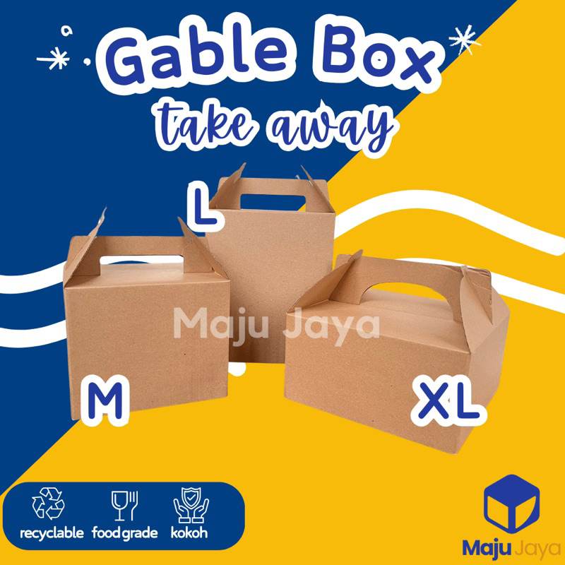 Jual Maju Jaya - Eflute Gable Box Take Away / Box Hampers Takeaway ...